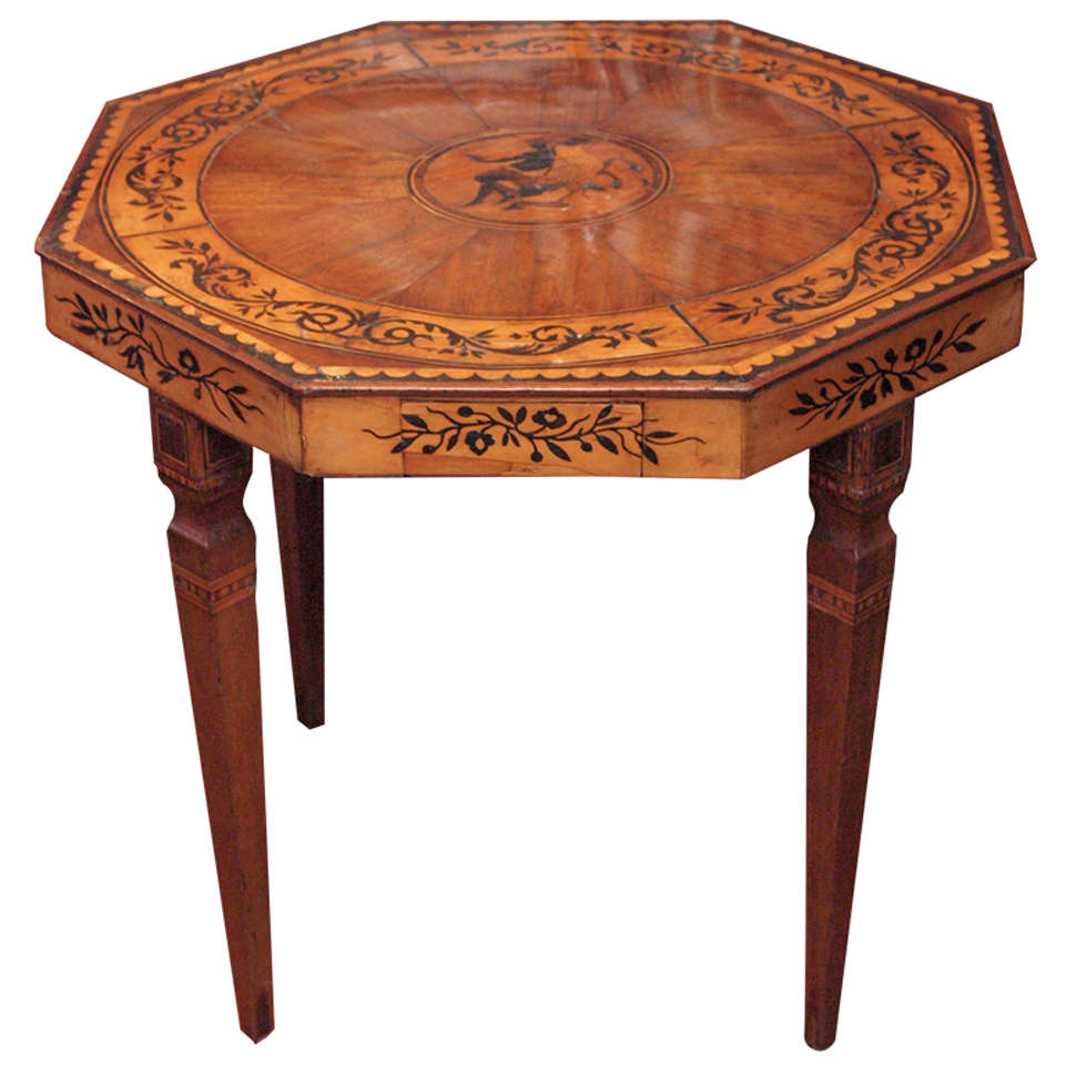 Italian Marquetry Inlaid Table at 1stDibs