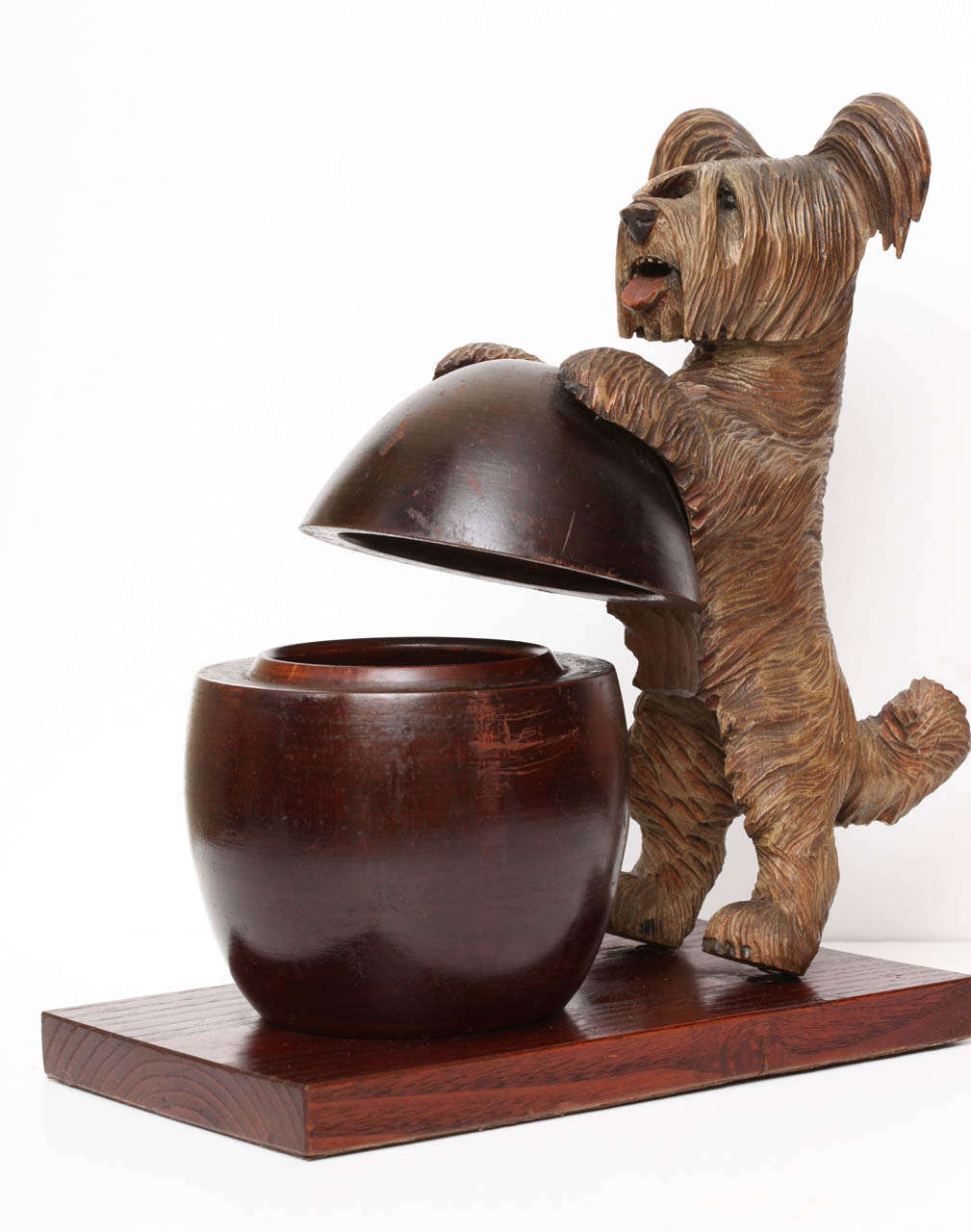 Black Forest Hand-Carved Wooden Terrier Box at 1stDibs