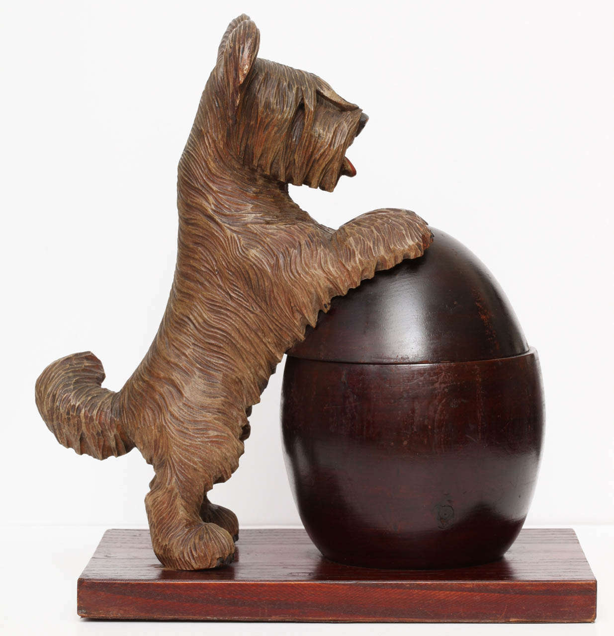 Black Forest Hand-Carved Wooden Terrier Box at 1stDibs