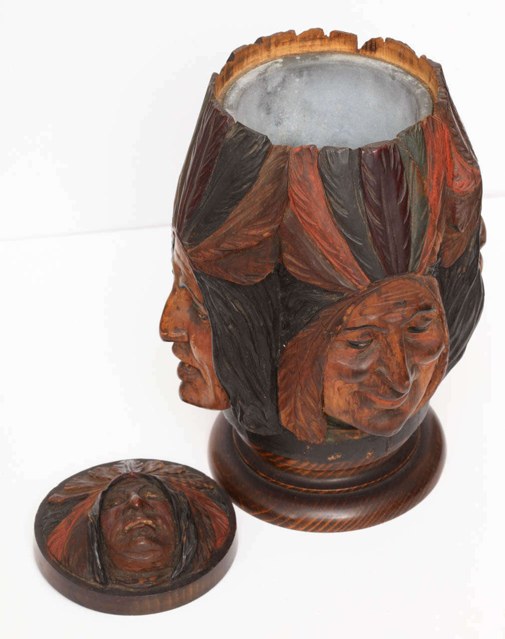 Hand-carved Wooden Indian Tobacco Box For Sale at 1stDibs | wooden ...