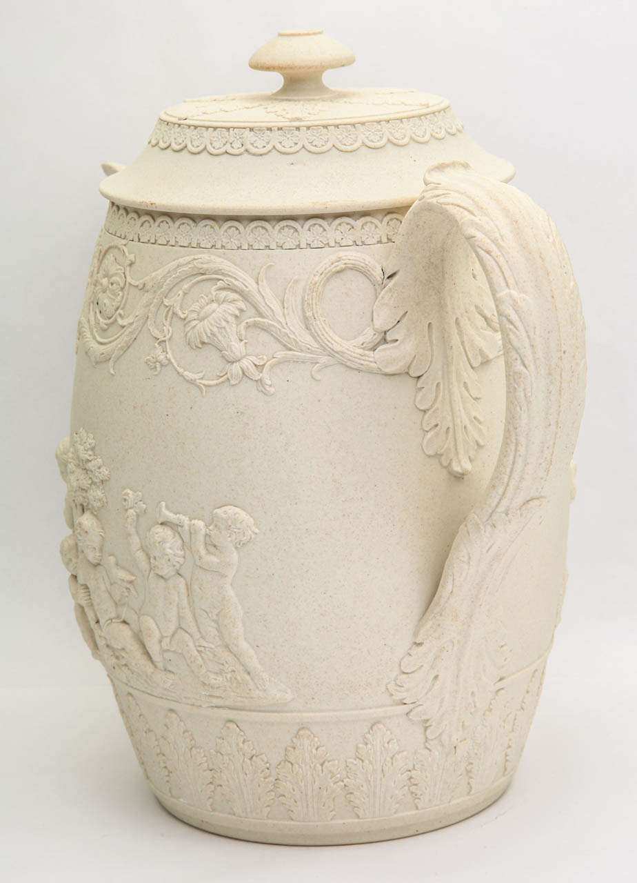 A Fine Signed Turner Stoneware Covered Pitcher For Sale at 1stDibs