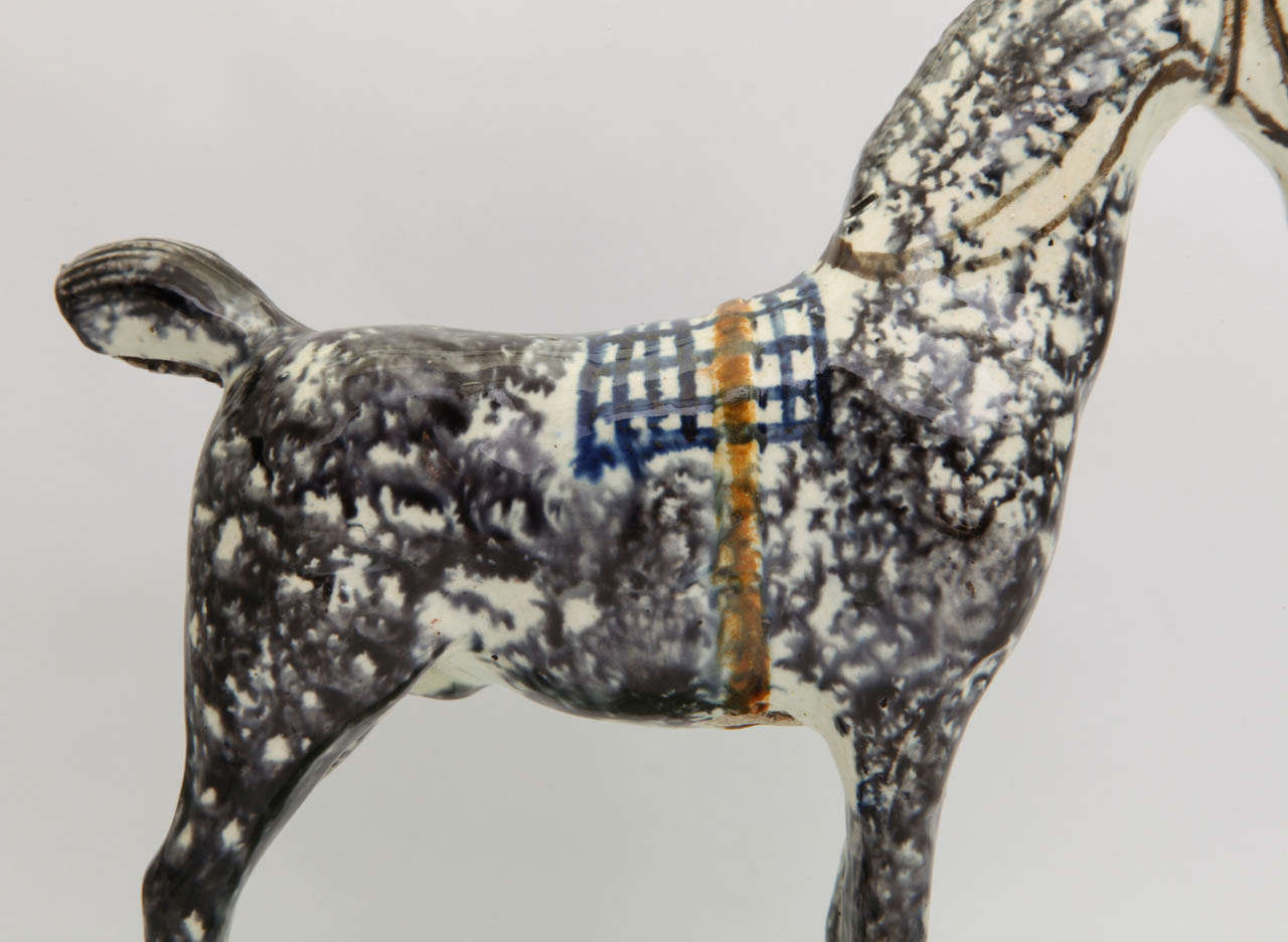 A Fine Prattware Pottery Horse For Sale at 1stDibs