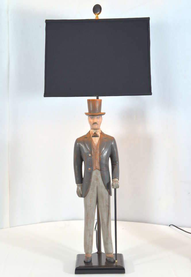 Italian Hand-Carved Figures as Lamps For Sale at 1stDibs