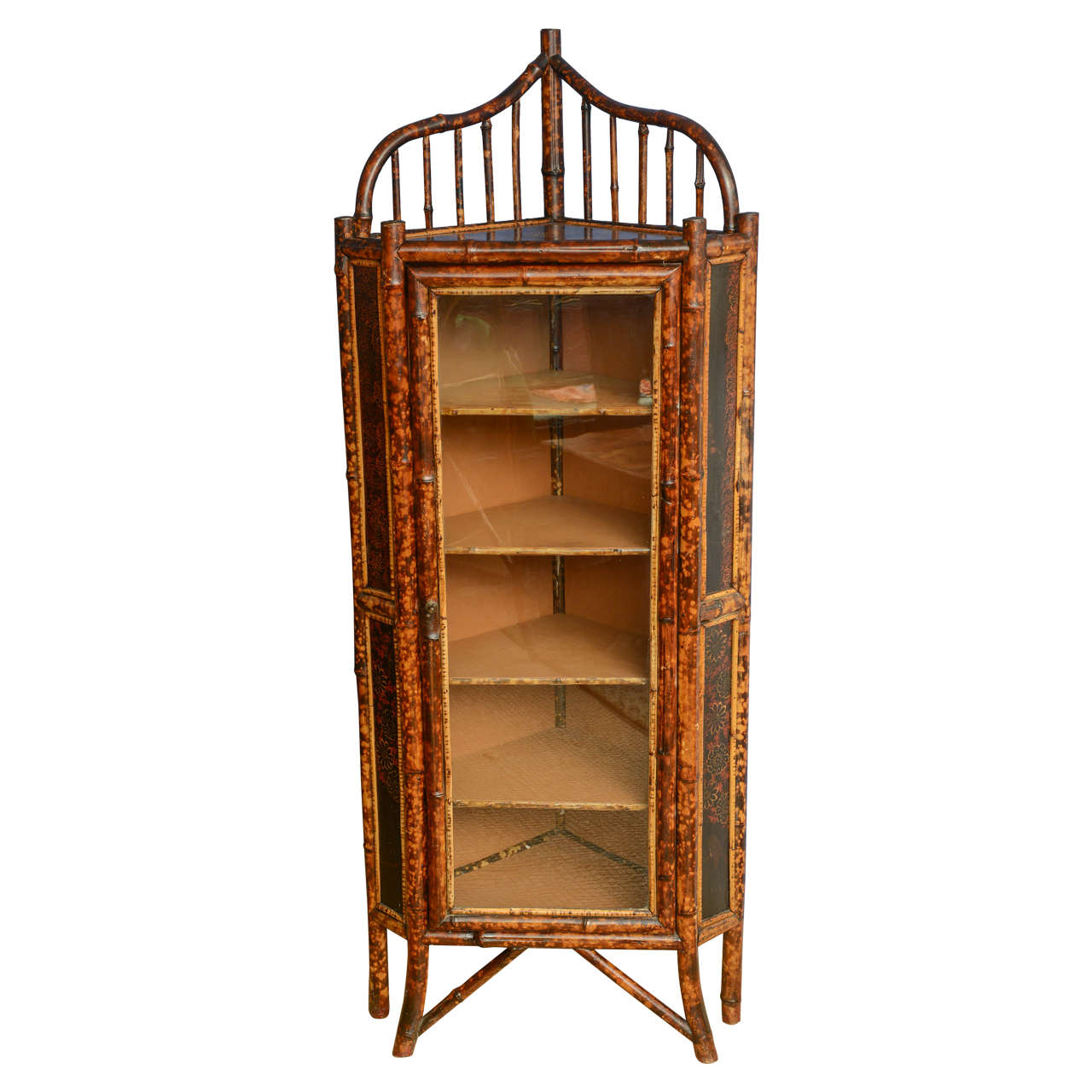 19th Century English Bamboo Corner Cabinet at 1stDibs