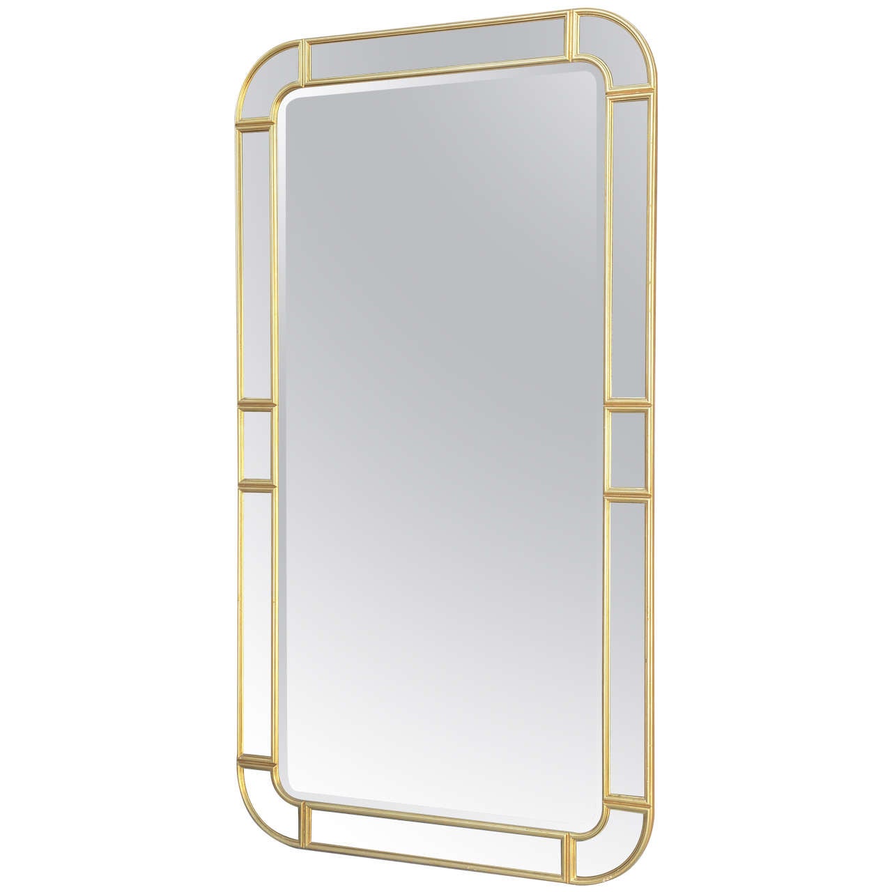 Oversized Giltwood Mirror with Mirrored Relief Border at 1stDibs