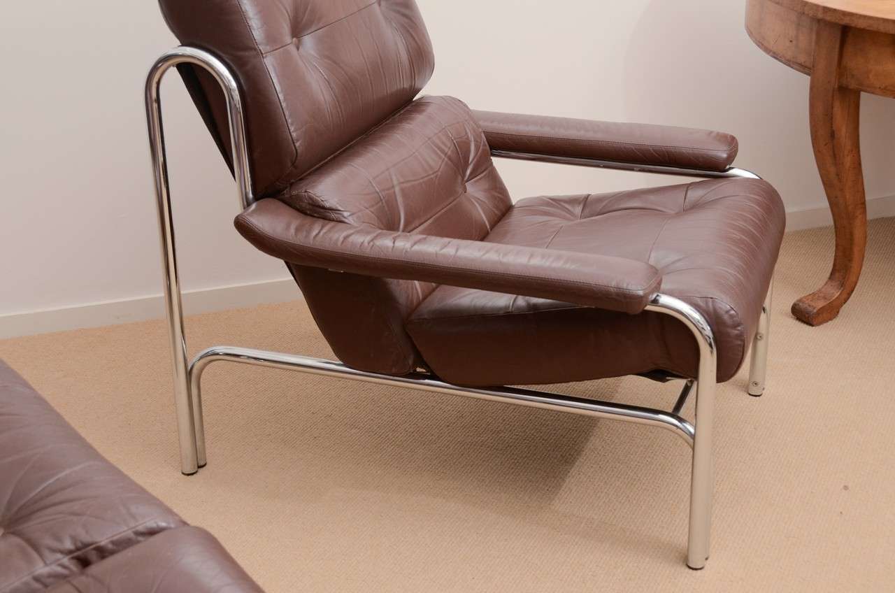 1960's Pieff Leather and Chrome Chair at 1stDibs | pieff chairs, pieff ...
