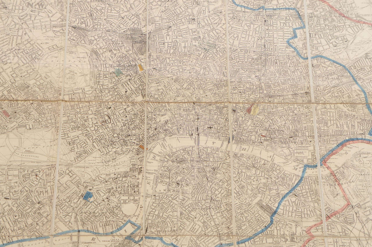 19th Century London Postal Map of Large Scale - Framed at 1stdibs