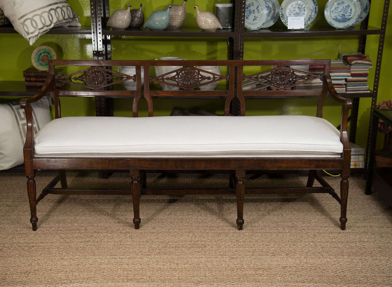 A French Walnut Hall Bench at 1stDibs