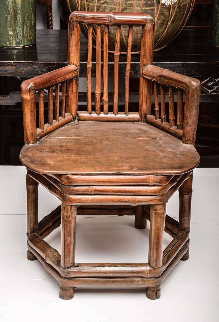 Mid-Late 19th Century Q'ing Dynasty Ningbo Bamboo Child's Chair with ...