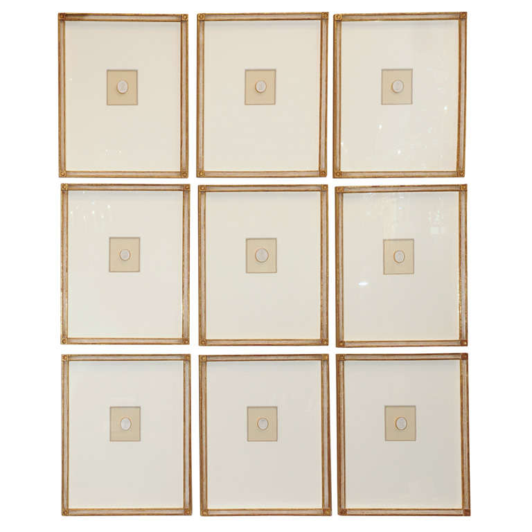 Set of Nine Neo-Classical Intaglios in Hand Carved Frames at 1stDibs