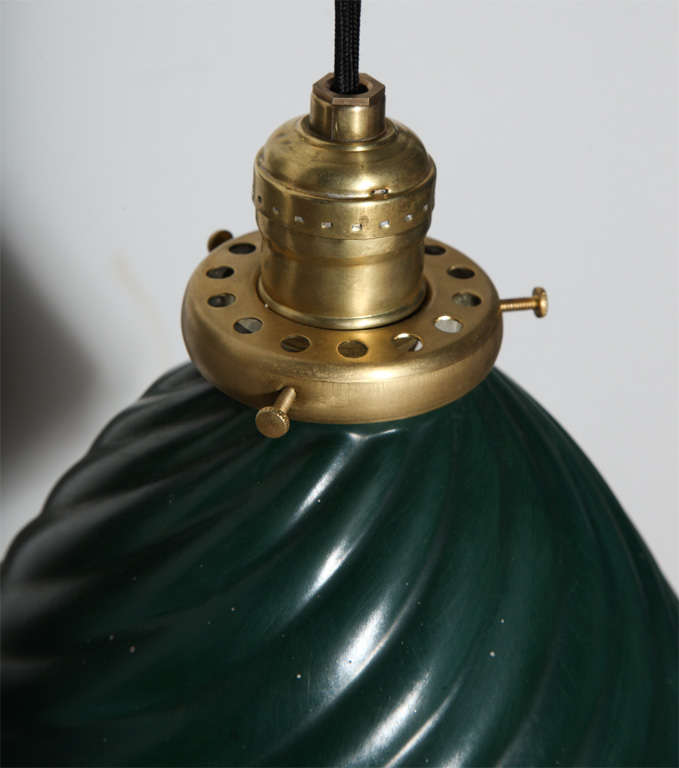 Curtis Lighting X Ray Deep Green Mercury Glass Hanging Pendant C 1900 For Sale At 1stdibs