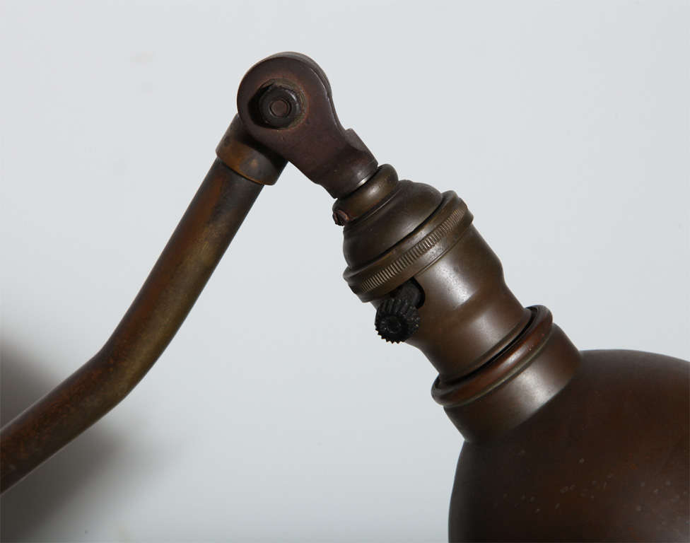 Weldon Industrial Articulating Brass Floor Lamp with Cast Iron Base, C ...