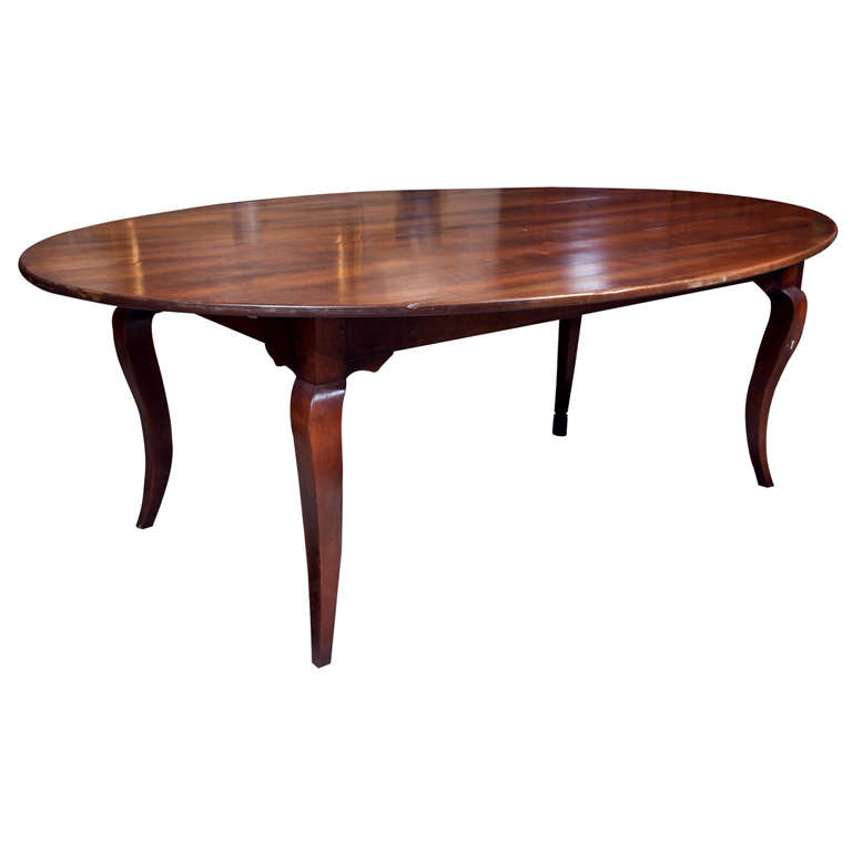 French Baluster Leg Oval Farm Table, Trestle Table at 1stDibs | oval ...