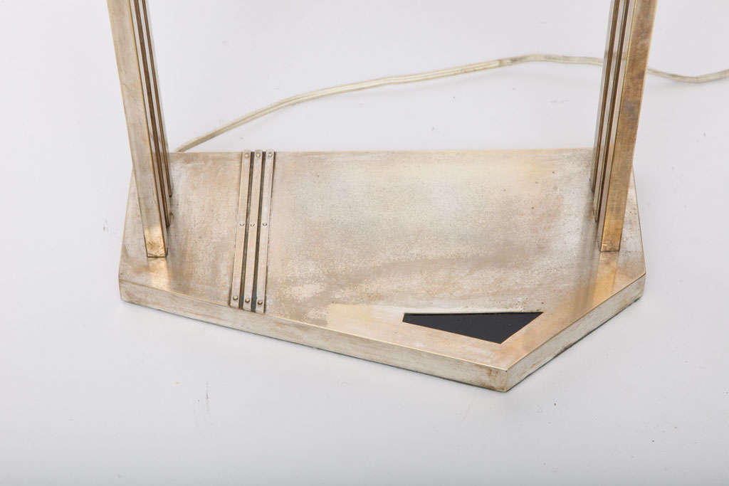 An Art Deco Silver Lamp signed Hagenauer at 1stDibs