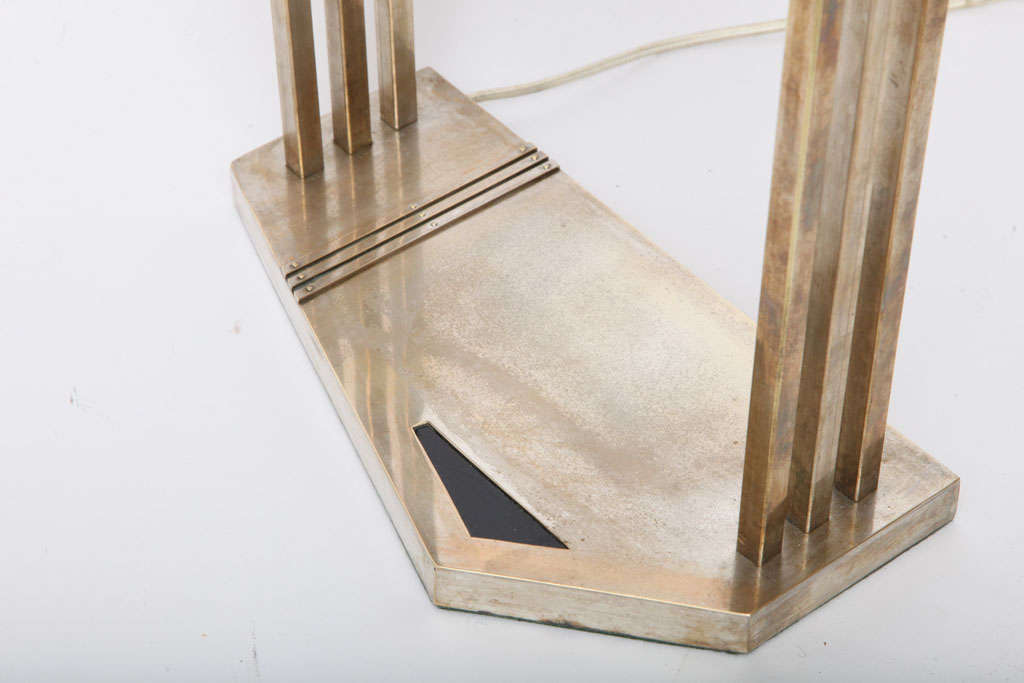 An Art Deco Silver Lamp signed Hagenauer at 1stDibs