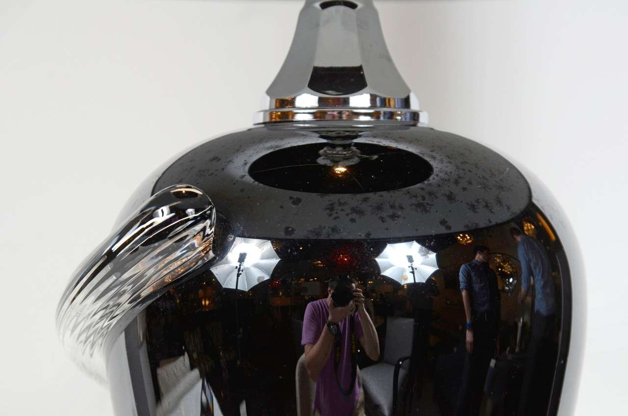 Modernist Hand Blown Black Glass Swirl Table Lamp For Sale at 1stDibs ...
