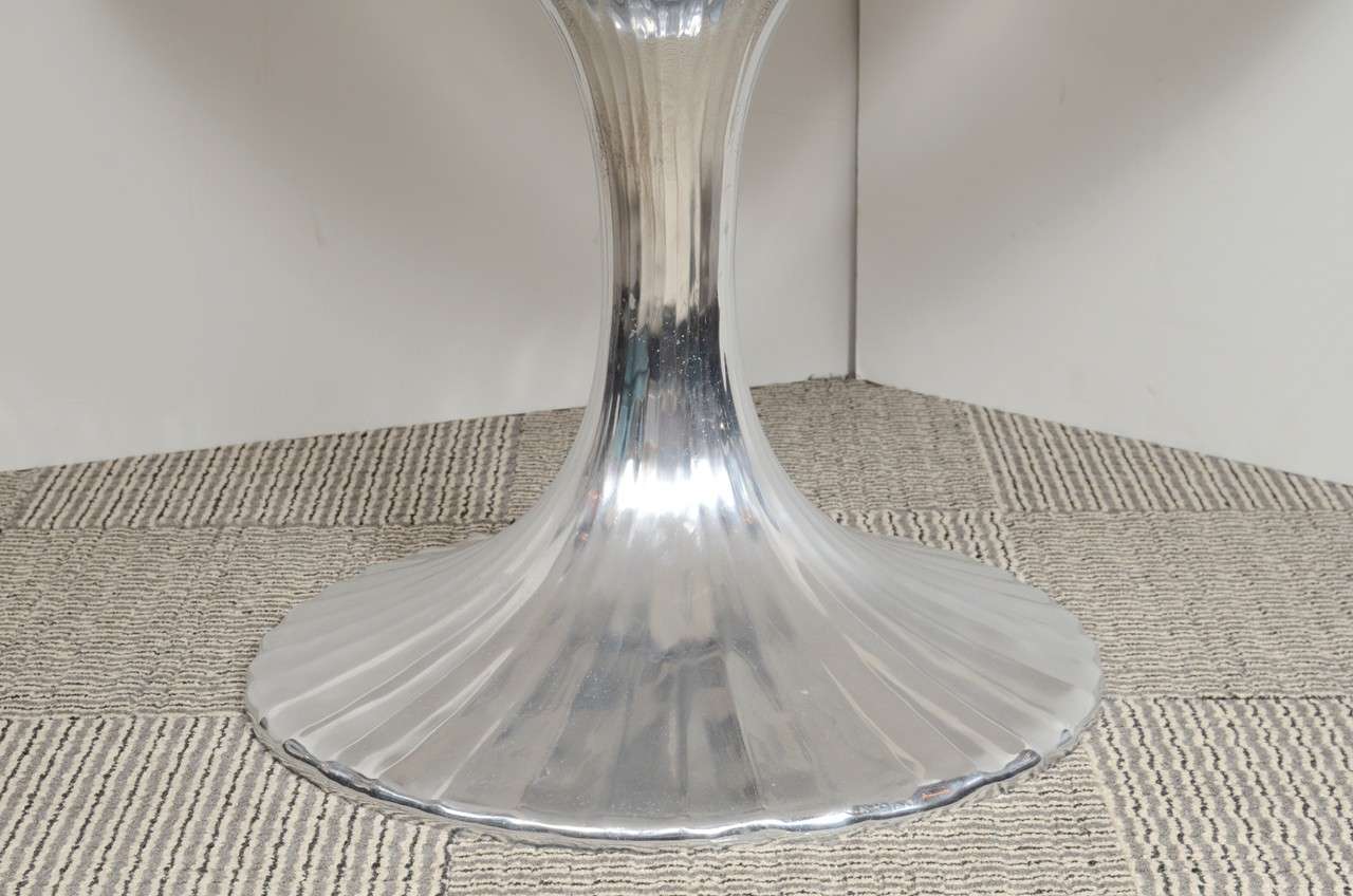 Modernist White Granite and Fluted Metal Base Dining Table at 1stDibs ...