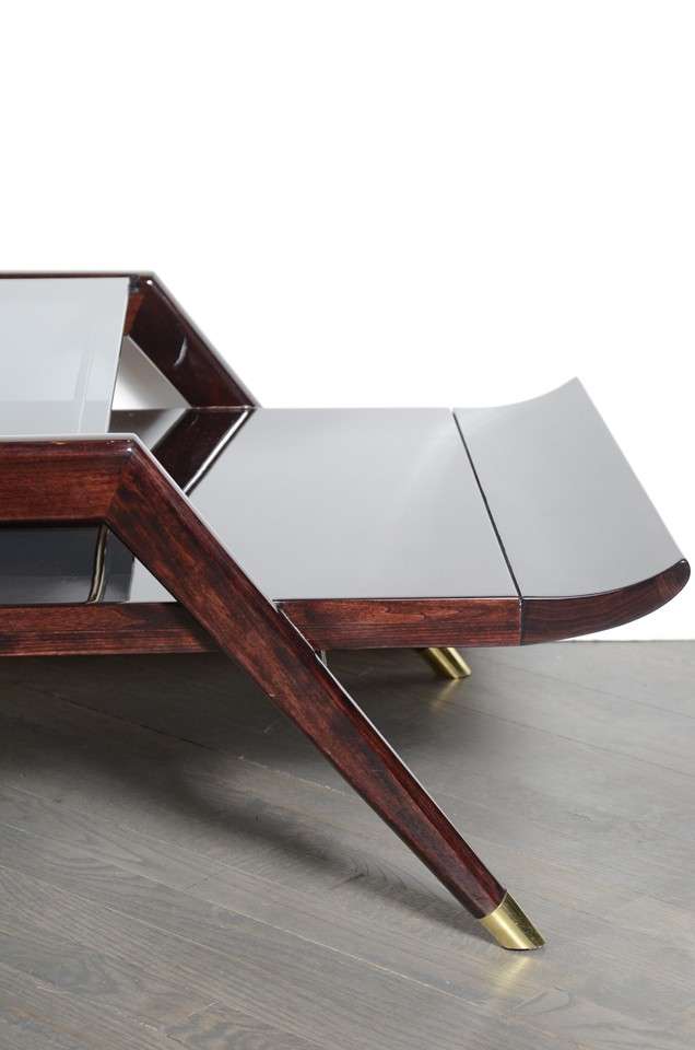 Modernist Pagoda Style Two Tier Cocktail Table in the Manner of Gio ...