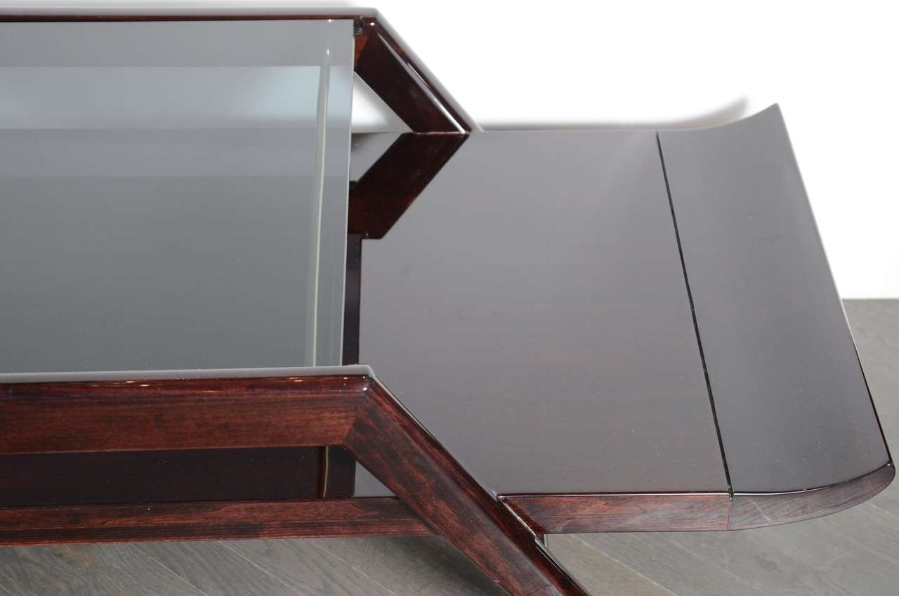 Modernist Pagoda Style Two Tier Cocktail Table in the Manner of Gio ...