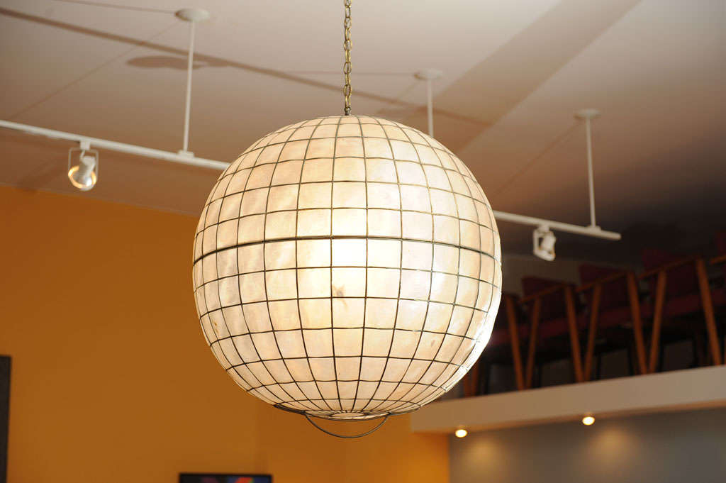 Large Capiz Shell Ceiling Light at 1stDibs