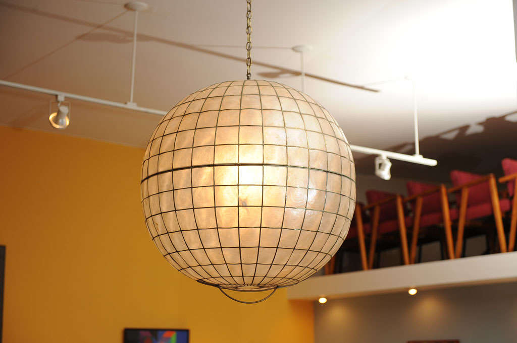 Large Capiz Shell Ceiling Light at 1stDibs