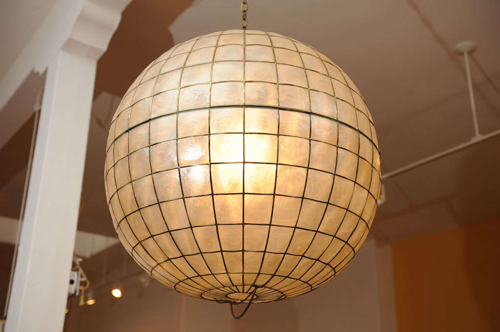 Large Capiz Shell Ceiling Light at 1stDibs