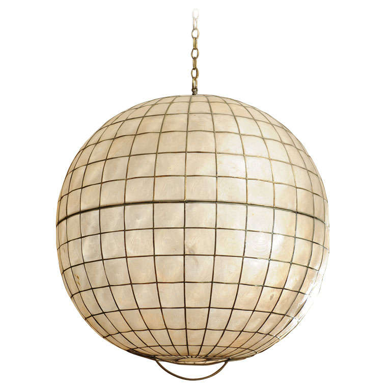 Large Capiz Shell Ceiling Light at 1stDibs