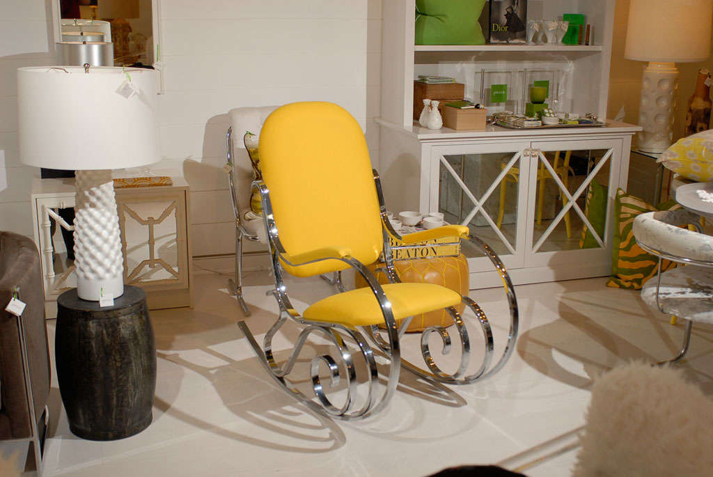 Yellow Chrome Rocker For Sale at 1stDibs