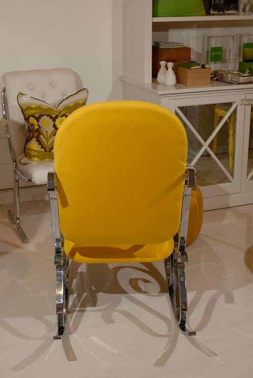 Yellow Chrome Rocker For Sale at 1stDibs