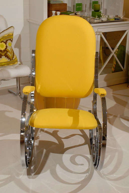 Yellow Chrome Rocker For Sale at 1stDibs