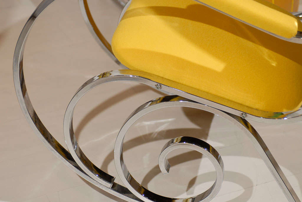 Yellow Chrome Rocker For Sale at 1stDibs