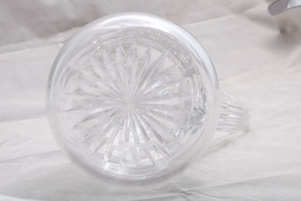 Sterling Silver-Mounted "Zipper-Cut" Crystal Pitcher at 1stDibs