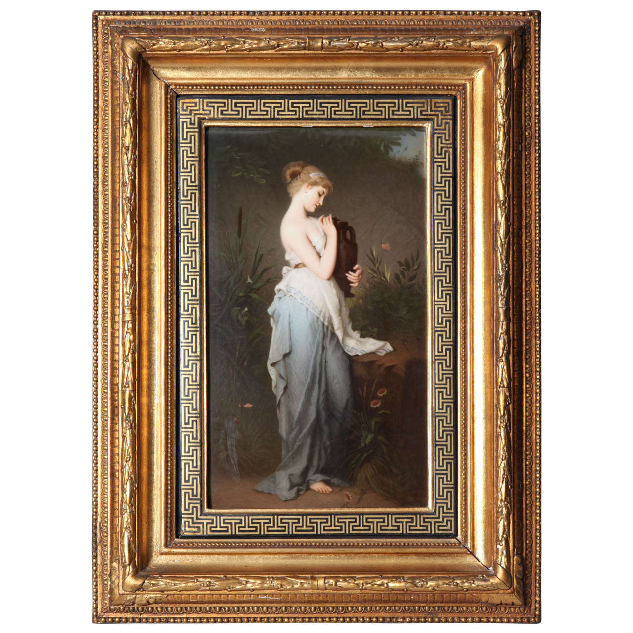 A Very Fine and Large Antique KPM Porcelain Plaque of a Beauty in ...