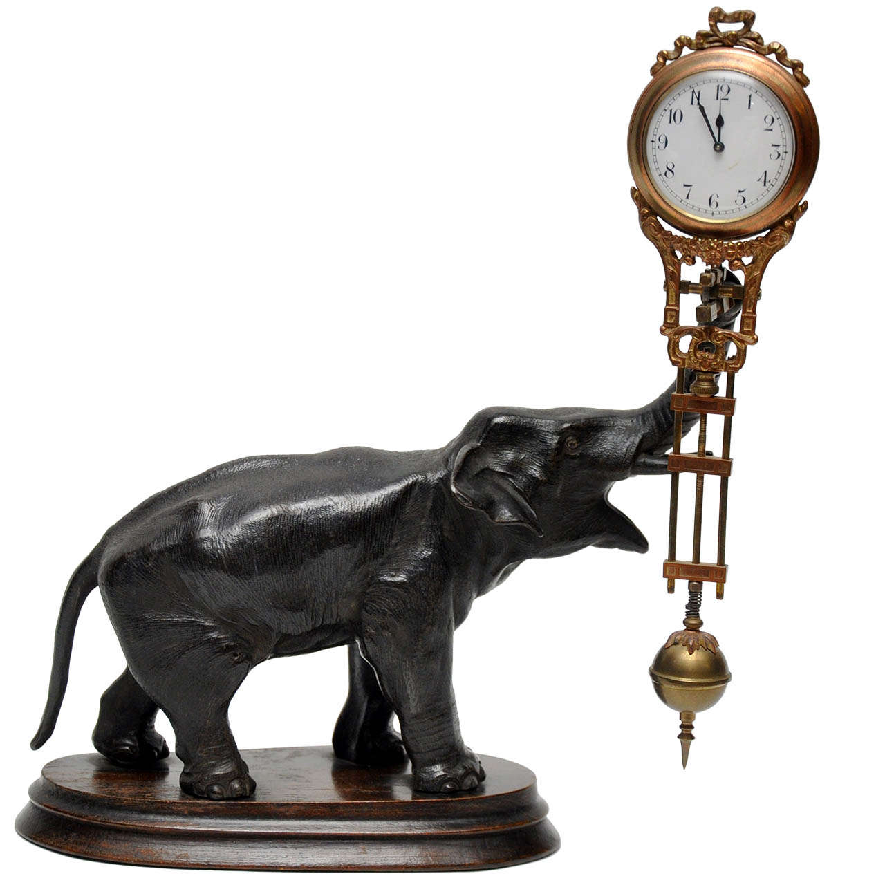 Patinated Bronze Elephant Clock, France, 1880 For Sale at 1stDibs ...