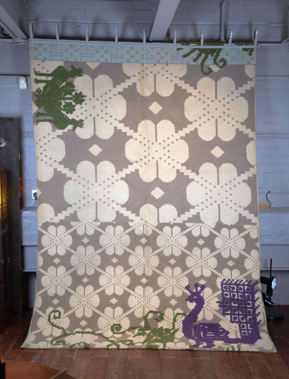 Contemporary Hand-Woven Rug of Sardinian Wool Designed by Patricia ...