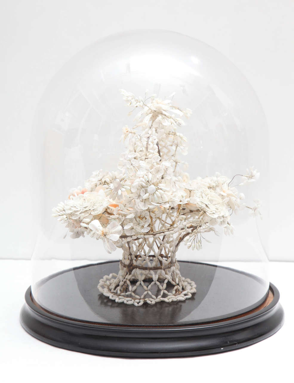 Victorian Cloche with Shellwork Flower Basket at 1stDibs