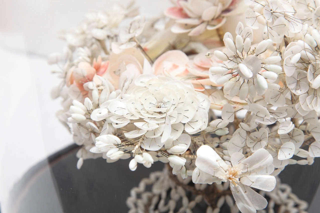 Victorian Cloche with Shellwork Flower Basket at 1stDibs