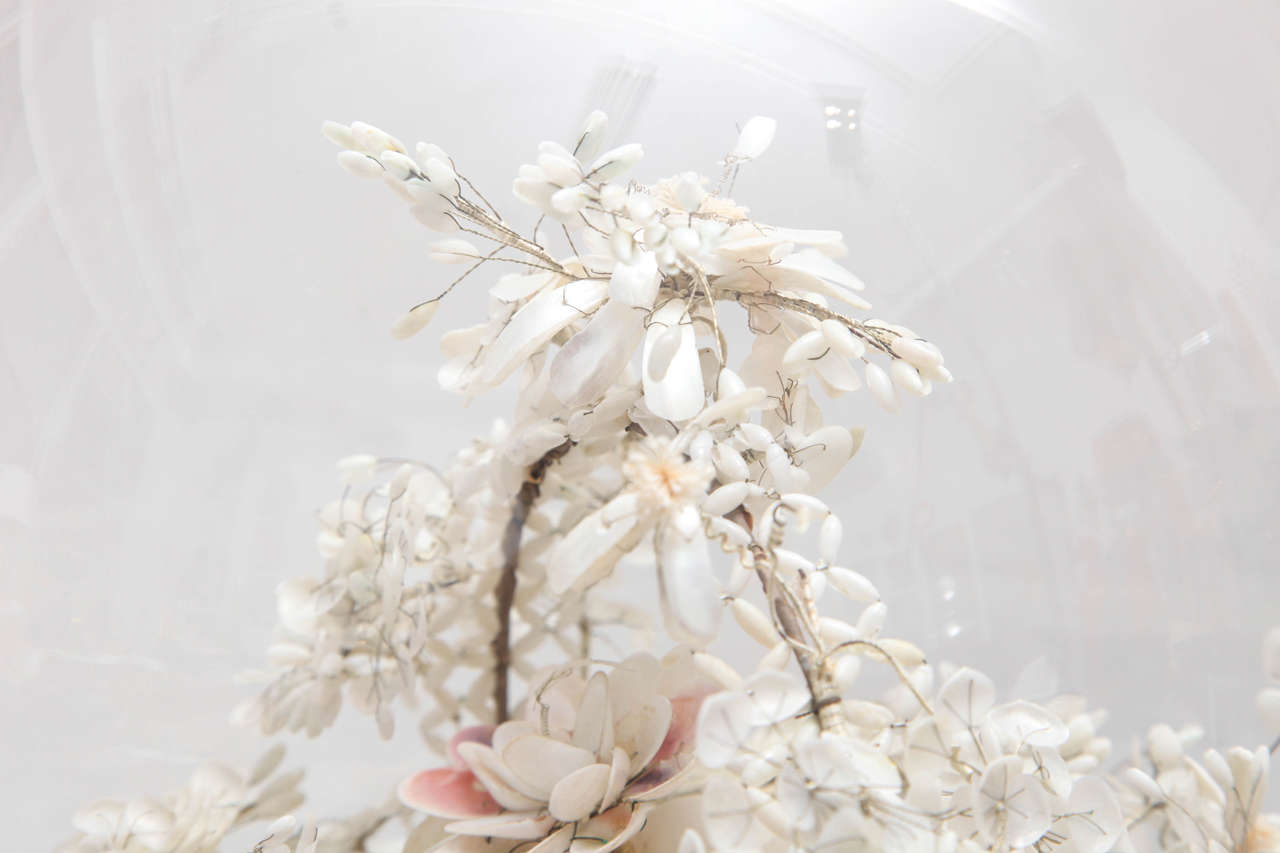 Victorian Cloche with Shellwork Flower Basket at 1stDibs