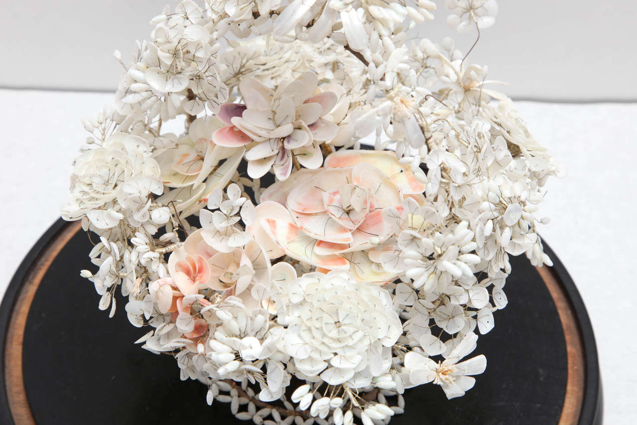 Victorian Cloche with Shellwork Flower Basket at 1stDibs