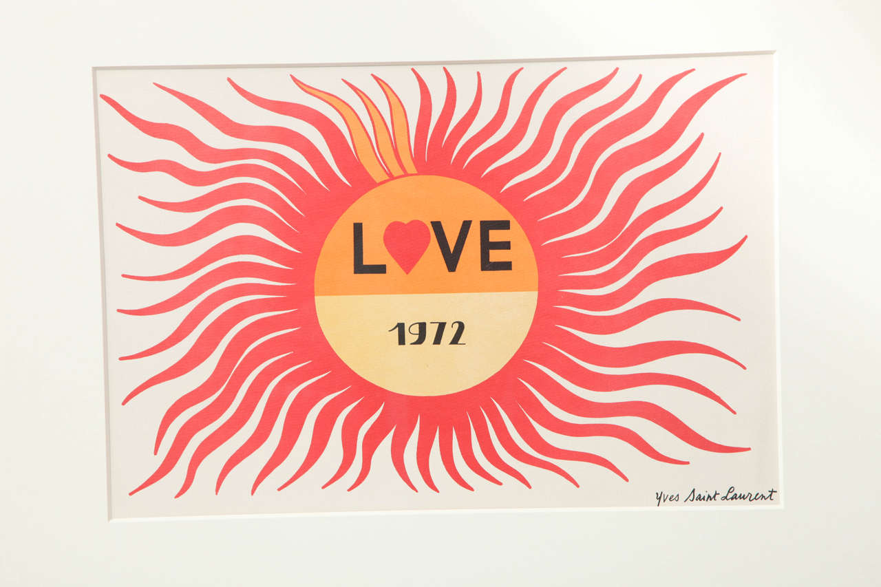 Yves Saint Laurent 1972 "Love" Card at 1stDibs | love 1972 yves saint laurent, yves saint ...