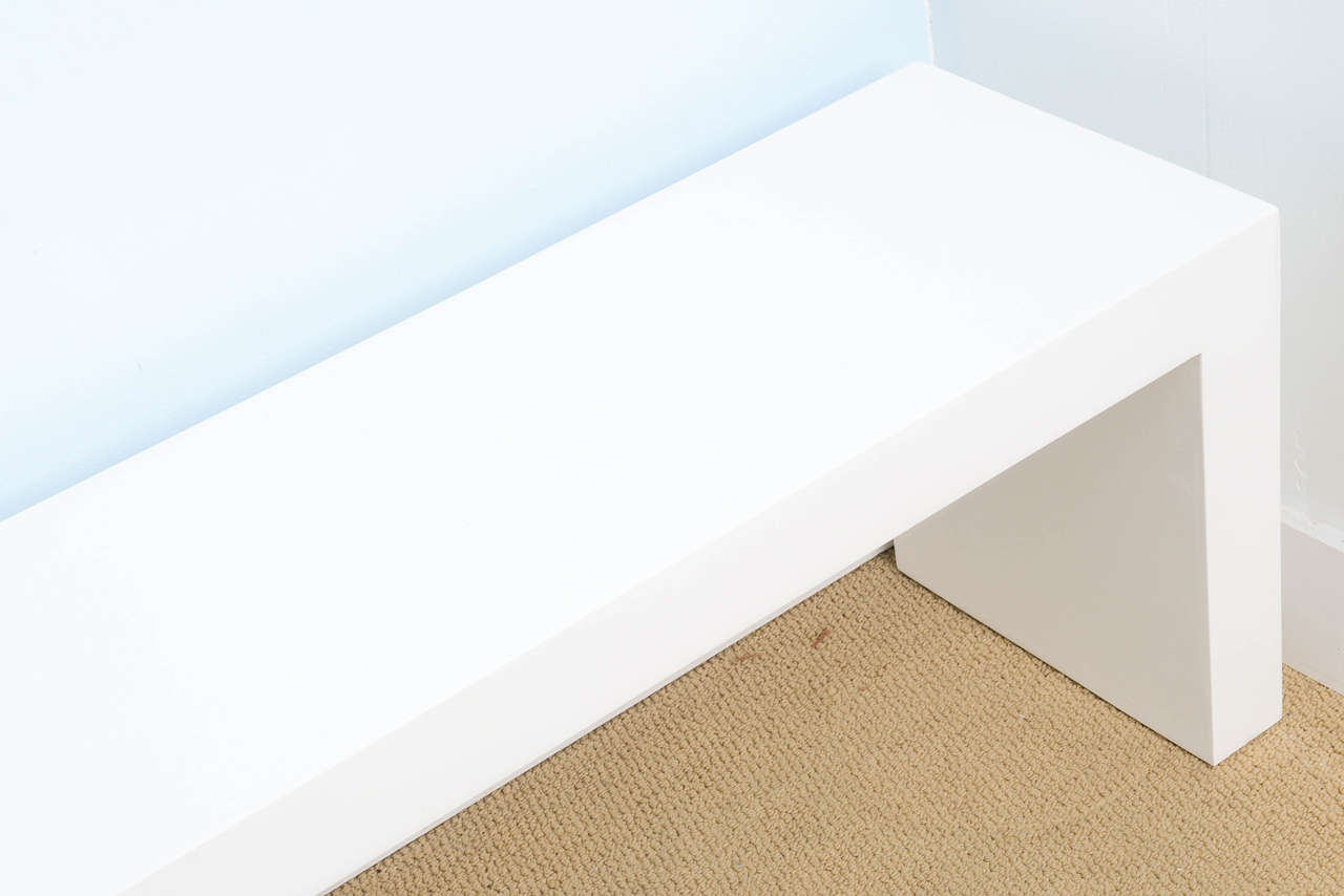 Sleek Minimalist Modern White Bench at 1stDibs