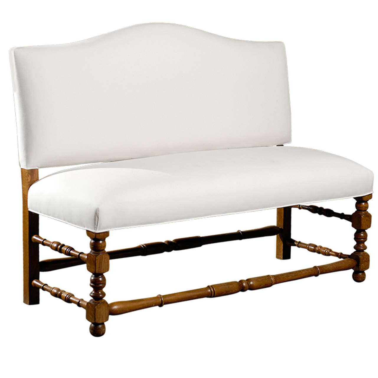French Upholstered Bench with Back at 1stDibs | french bench with back ...