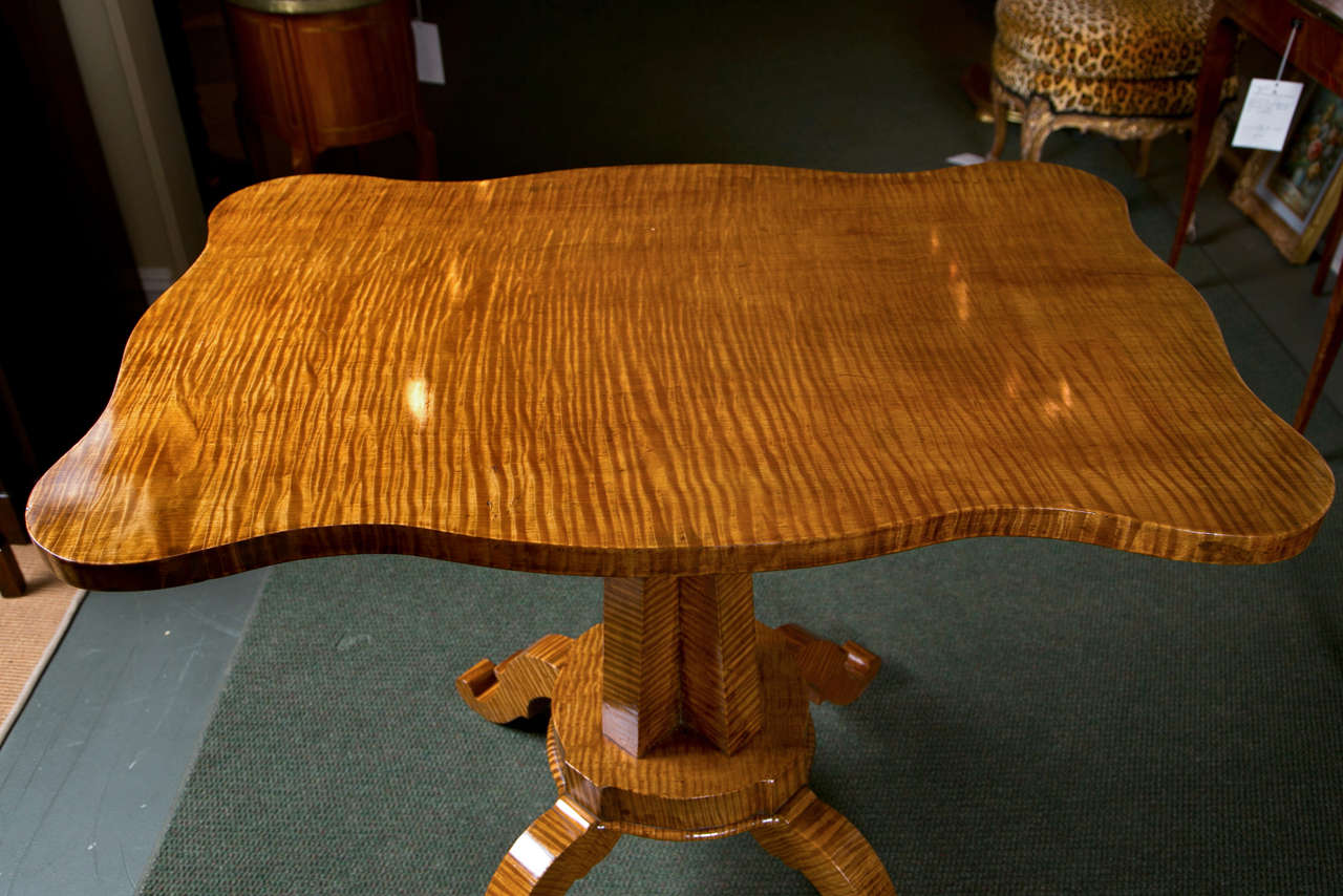 Tiger Maple Lamp Table at 1stDibs | tiger maple table, maple tiger ...