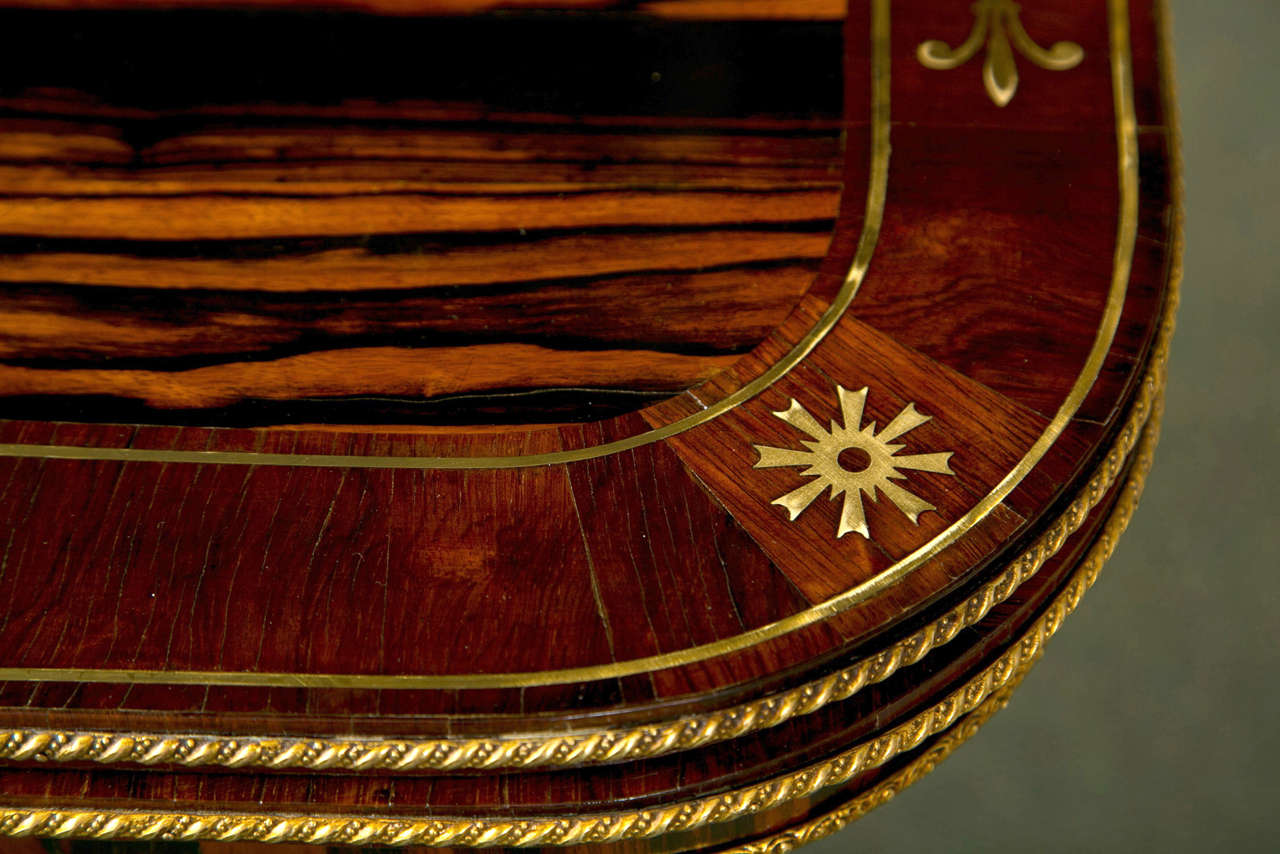 Regency Brass Inlaid Games Table For Sale at 1stDibs