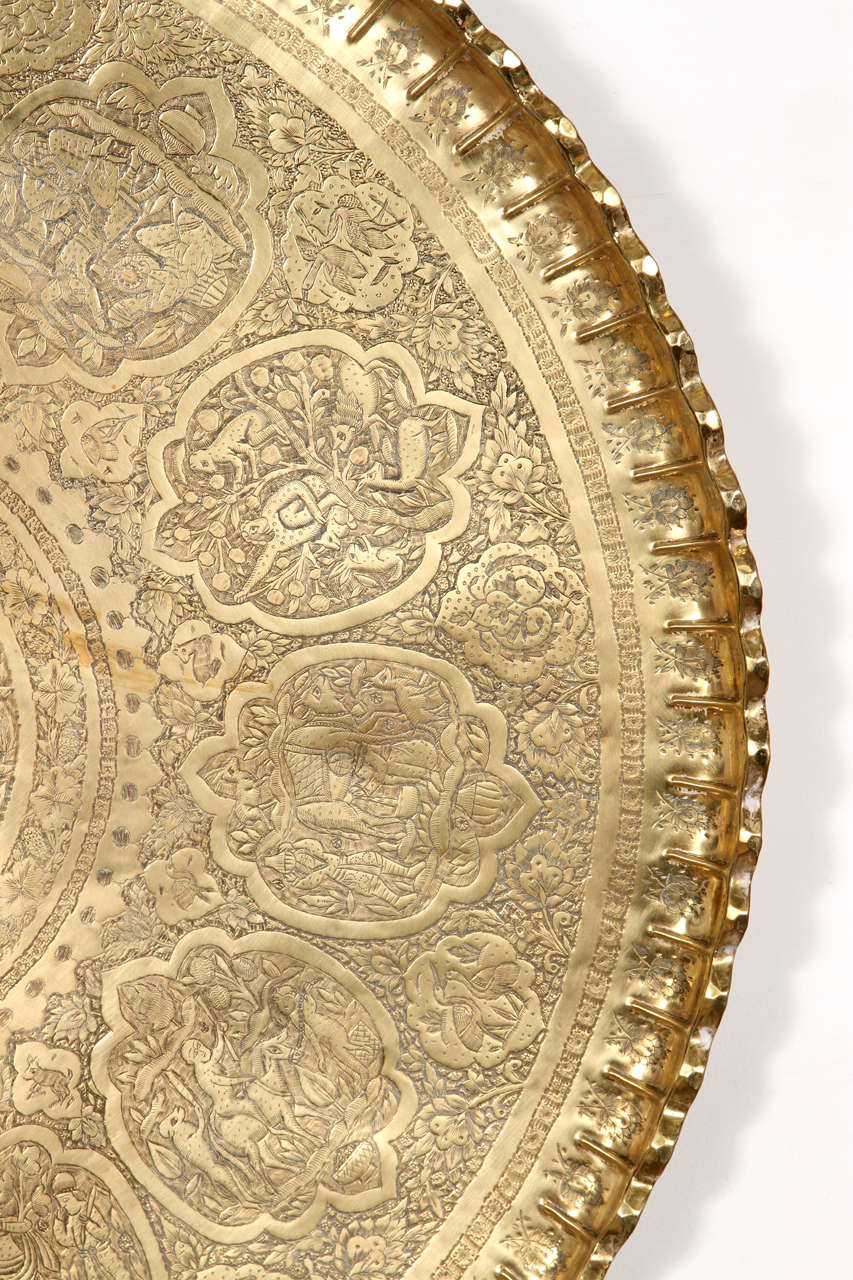 Large Persian Antique Brass Tray at 1stDibs | persian brass tray, large ...