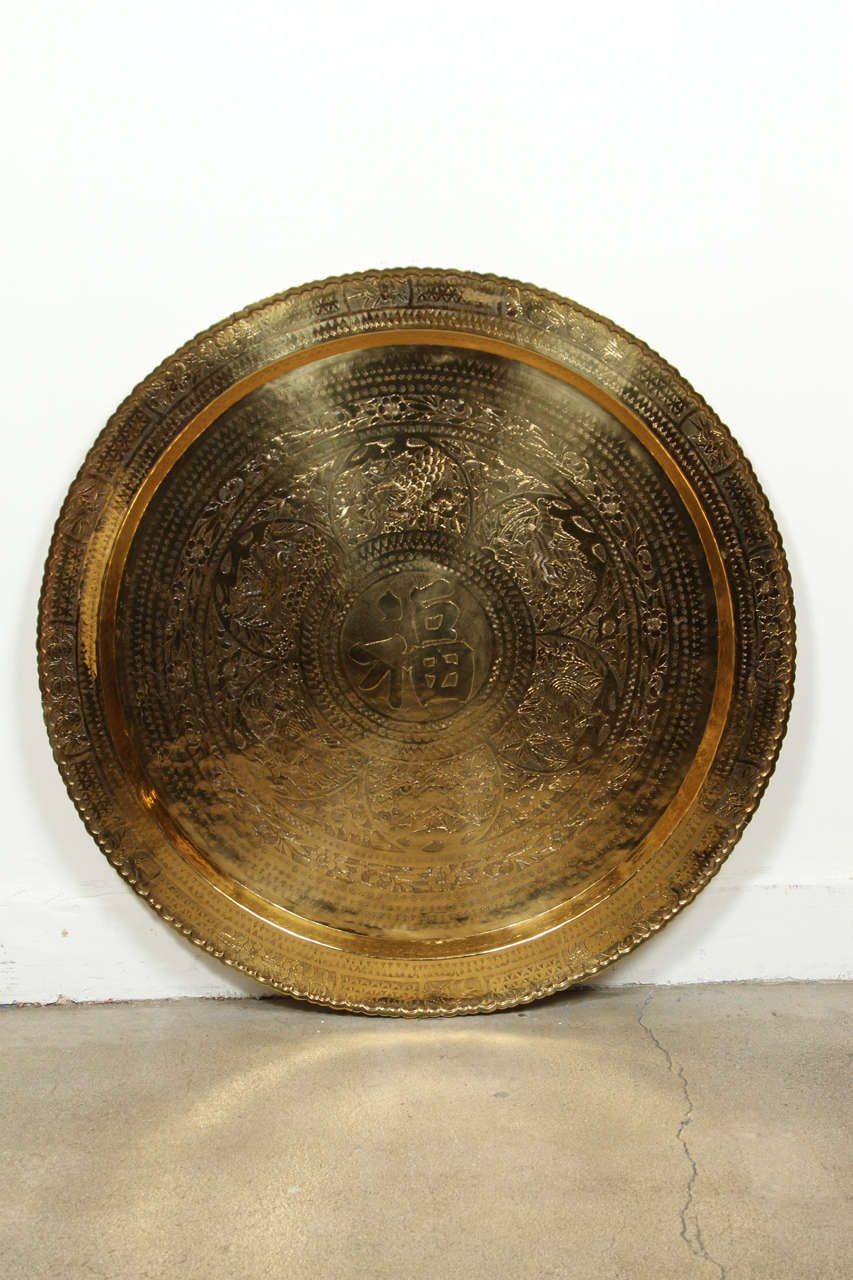 Large Chinese Imports Polished Brass Tray, circa 1950 at 1stDibs ...