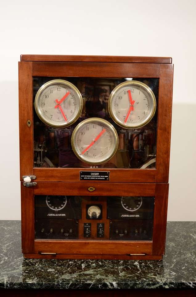 Vintage Ship's Master Clock In Wood Case by Mercer at 1stDibs