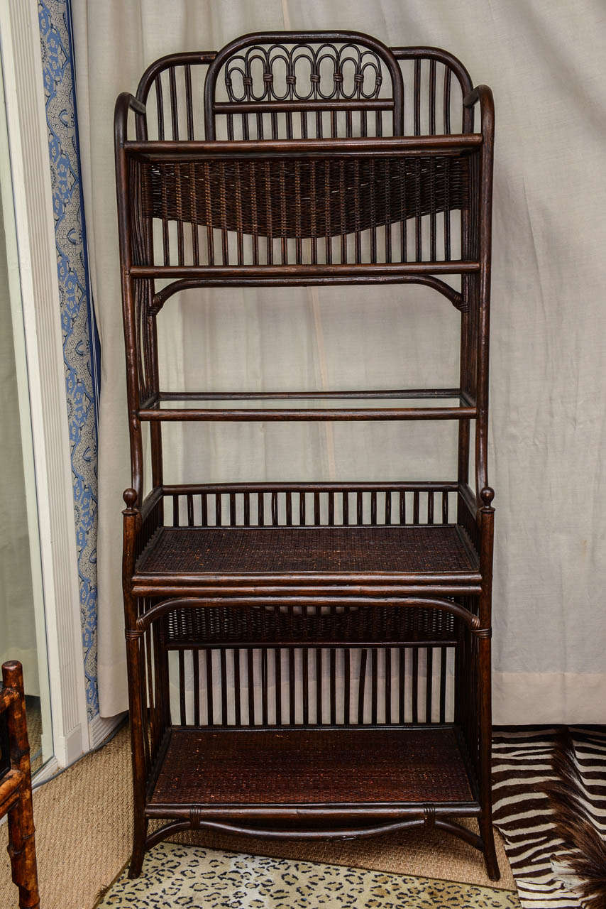 Rattan Bakers Rack at 1stDibs | wicker bakers rack, vintage rattan ...