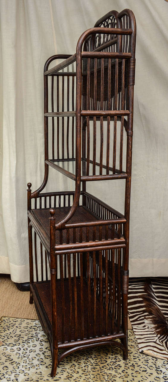 Rattan Bakers Rack at 1stDibs | wicker bakers rack, vintage rattan ...