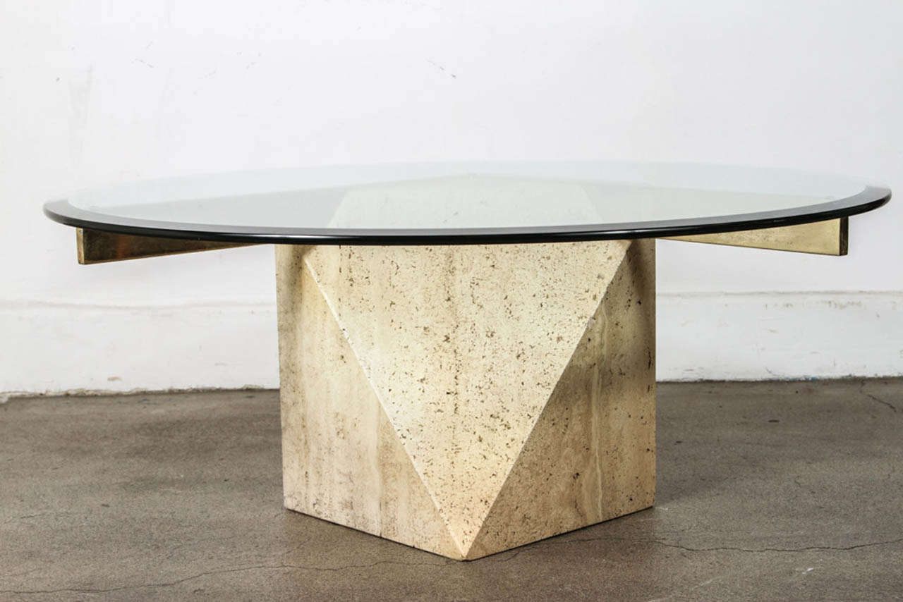 Maurice Villency Italian Round Glass Coffee Table at 1stDibs | maurice ...